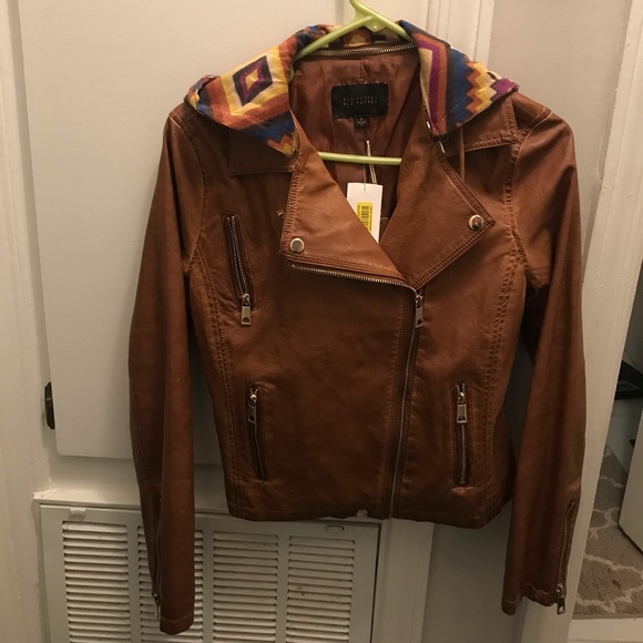 Blu Pepper | Jackets & Coats | Tan Faux Leather Jacket | Poshmark